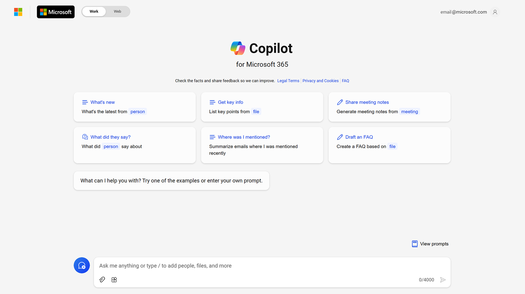 Microsoft Copilot: Your assistant for solving complex work problems.